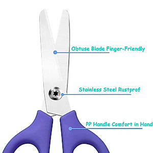 Jonbyi Baby Food Scissors, Portable Ceramic Shears for Kitchen, Classrom, Craft, Pet Care, Pizza, Vegetable, Safety Food Scissors for Baby Toddler, with Cover (Purple)