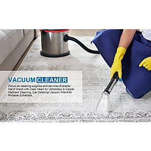 TunaMax Extractor Tool Hand Wand with Clear Head for Upholstery & Carpet Cleaning, Car Detailing Vacuum Wand for Portable Extractors & Truckmounts | Turn Shop Vac into an Extractor