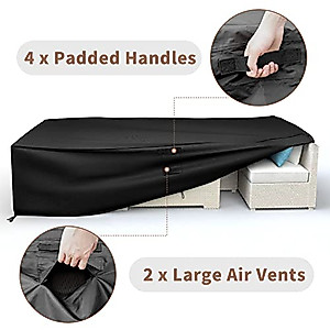 Outdoor Furniture Cover Waterproof, Patio Furniture Covers for Outdoor Table and Chair Set, Heavy Duty 600D Conversation Set Covers, Outside Dining Set Cover 126" L x 63" W x 28" H