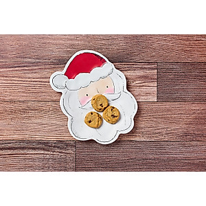 Mud Pie Santa Melamine Plate; 9 1/4" x 7 1/4", White