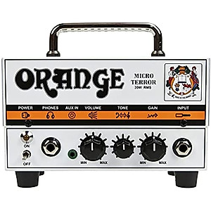 Orange PPC108 1x8” Closed-Back Speaker Cabinet Bundle with Orange MT20 Micro Terror Amp Head, Orange Woven Guitar Cable, Speaker Cable and Liquid Audio Polishing Cloth (5 Items)