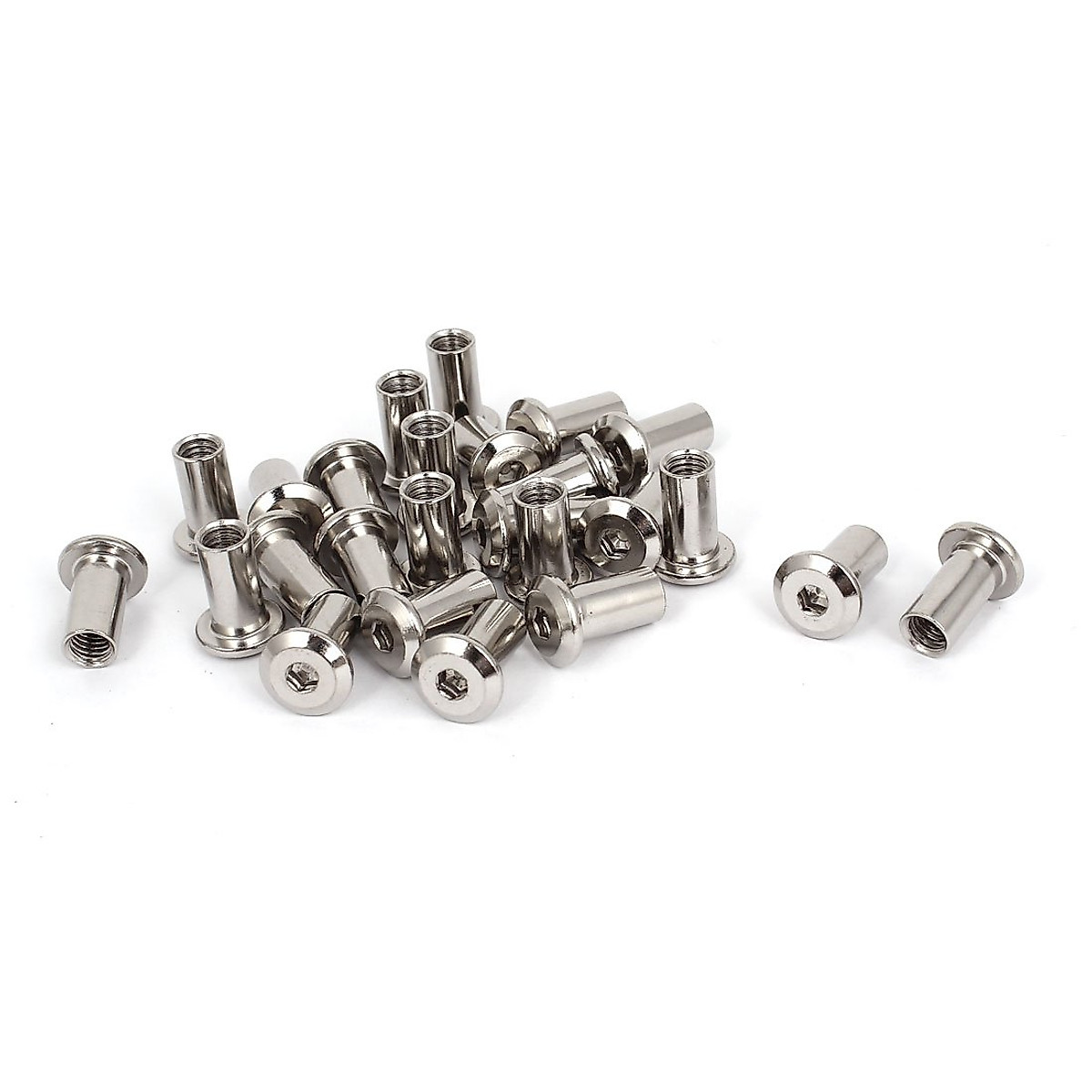 uxcell 25pcs M6 Rivet Hex Socket Head Cap Screw Barrel Nut Furniture Hardware