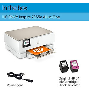 HP Envy Inspire 7255e Wireless Color All-in-One Printer with Bonus 6 Months Instant Ink (1W2Y9A) (Renewed Premium), White