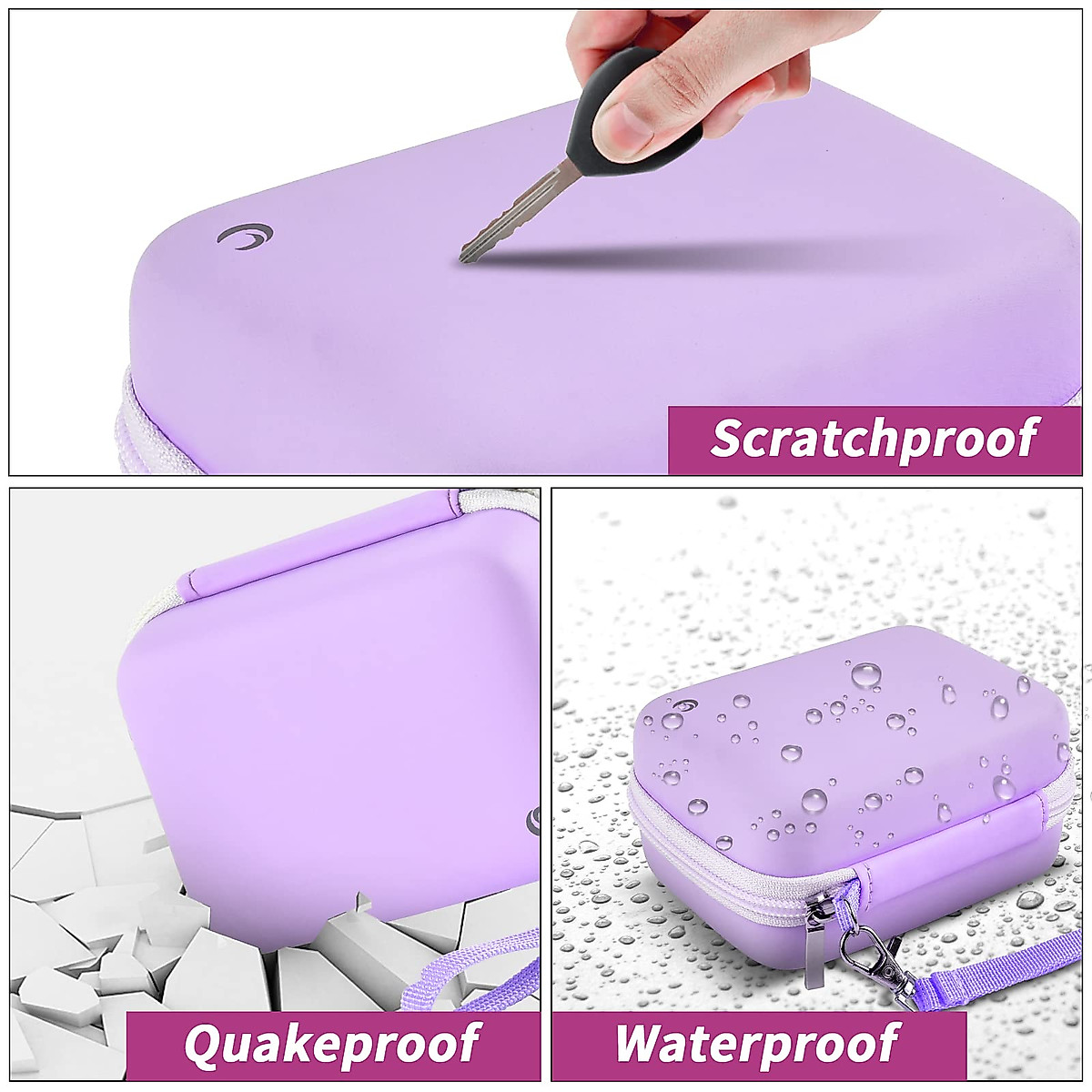 Carrying & Protective Case for Digital Camera, AbergBest 21 Mega Pixels 2.7" LCD Rechargeable HD/Kodak Pixpro/Canon PowerShot ELPH 180/190 / Sony DSCW800 / DSCW830 Cameras for Travel - Purple