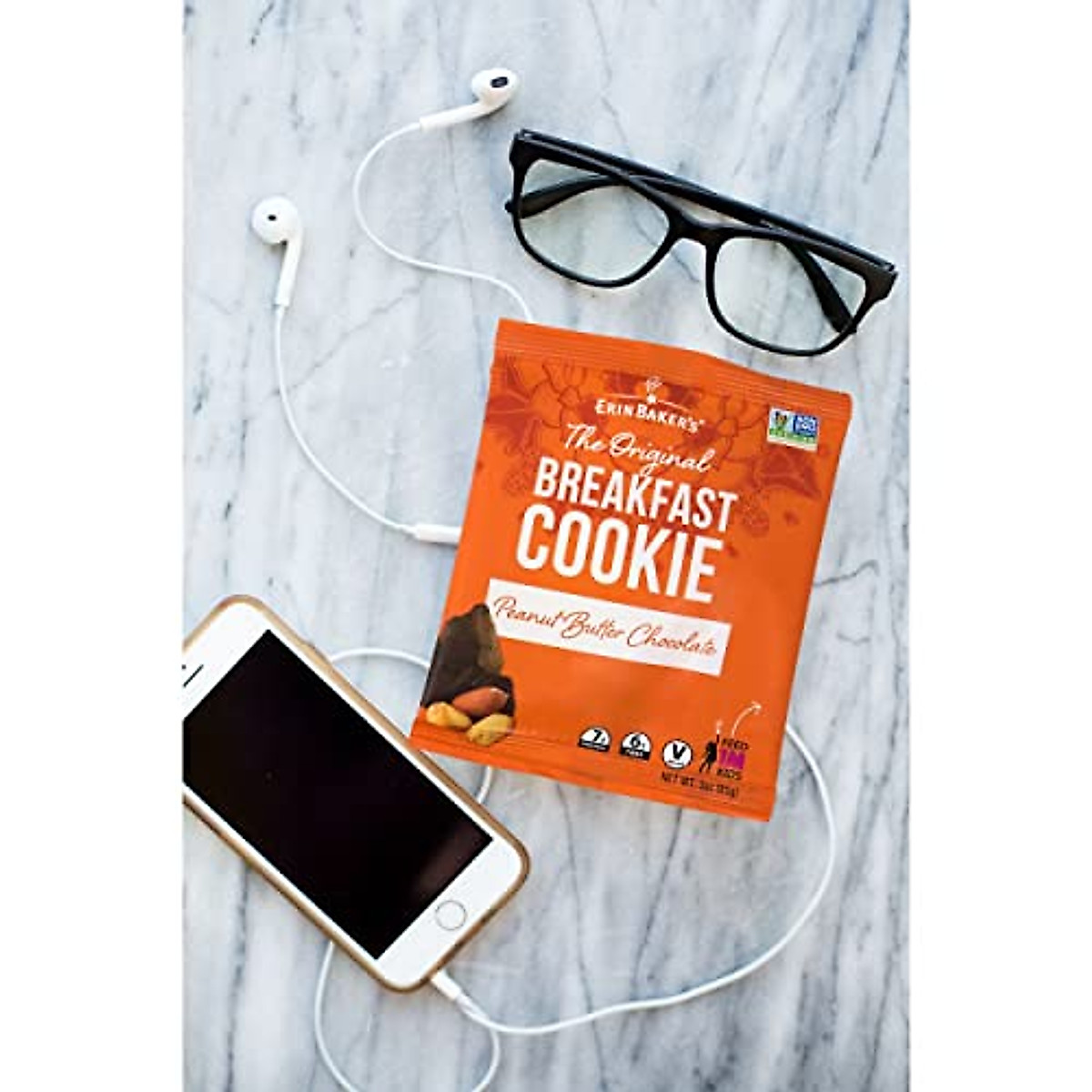 Erin Baker's Breakfast Cookies, Peanut Butter Chocolate, Whole Grain, Non-GMO, 3-ounce (Pack of 12)