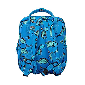 Cute Preschool Backpack Toddler School Book Bag for Girls Boys Kids Kindergarten Nursery Travel Bag with Chest Strap(15inch, Blue Dinosaur)