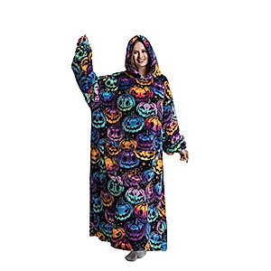 Pterygoid Oversized Blanket Hoodie,Wearable Blanket Adult for Women and Men, Sherpa Fleece Hooded Robe Sweatshirt with Giant Pocket