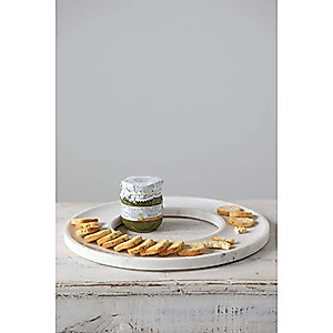 Creative Co-Op White Marble Circle Cracker/Cheese Tray