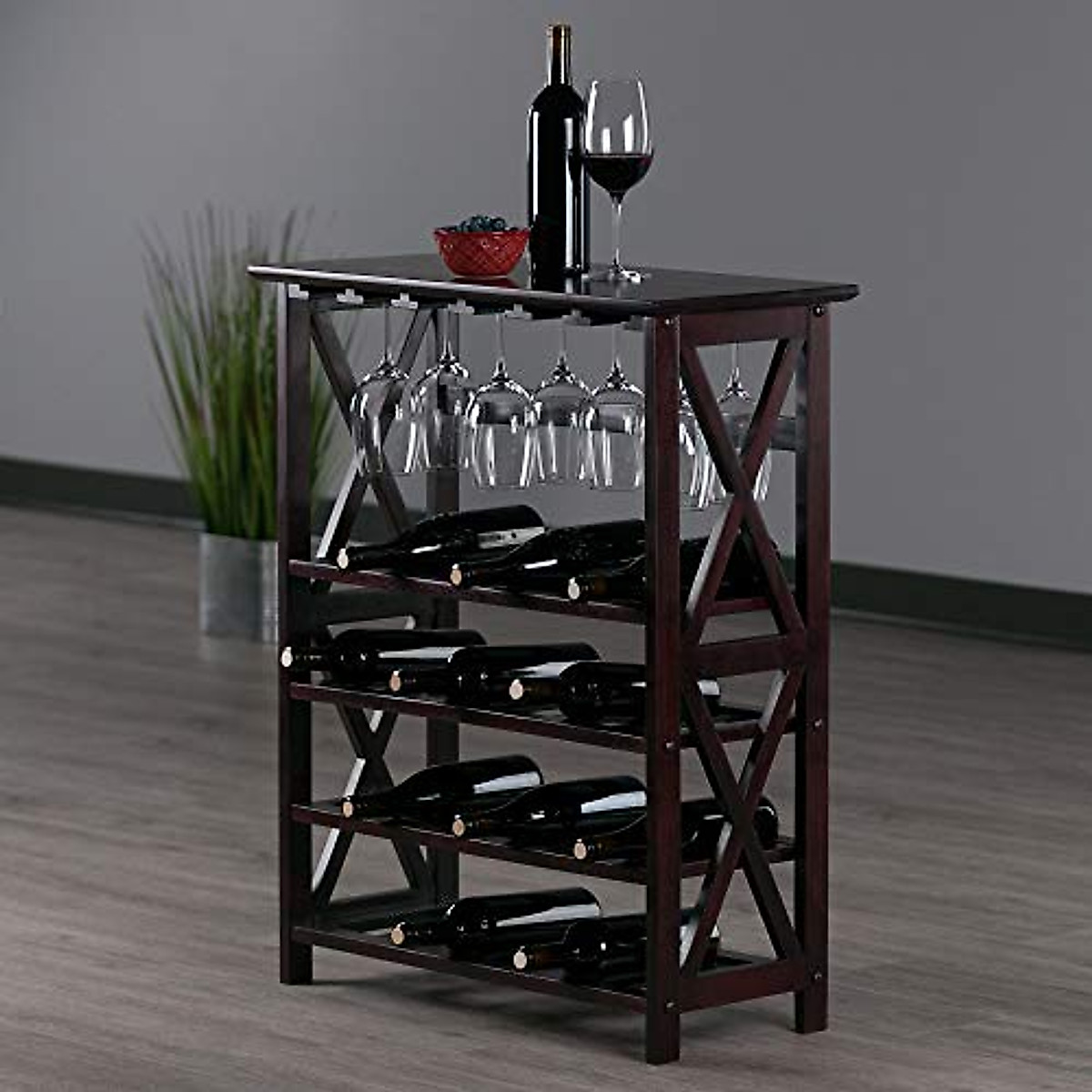 Winsome Rio Wine Storage, 28.74" W x 35.71" H x 13.39" D, Espresso