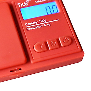True 42 MX 700 Blood RED Pocket Scale Special Edition 700gx0.1g Gram Scale for Jewelry/Food/Medicine Paisley Design 700g 0.1g