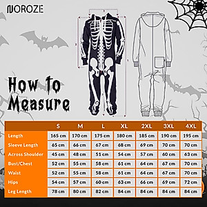 NOROZE Men's Halloween Skeleton Tracksuit Hoodie Jumper Joggers Unisex Set (M, Skeleton Black)