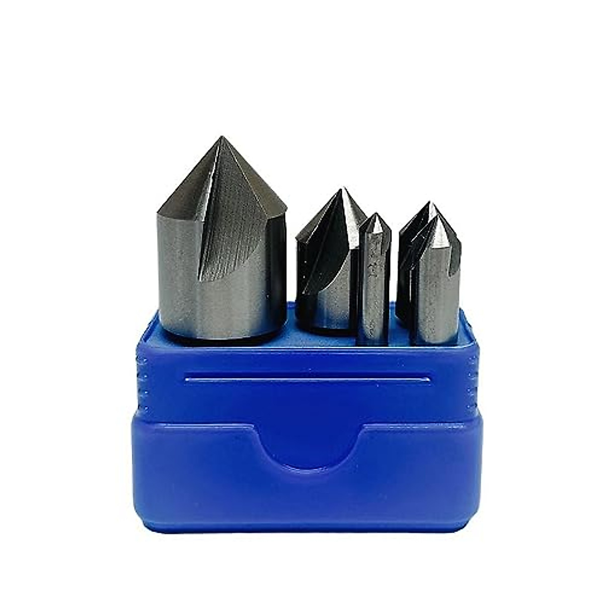 5 PC 3 Flute HSS Countersink 1/4", 3/8", 1/2", 3/4" & 1" Set