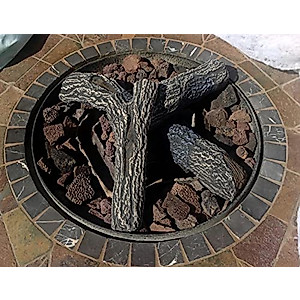 UniFlame Lava Rock and Log Kit for Propane Fire Pits