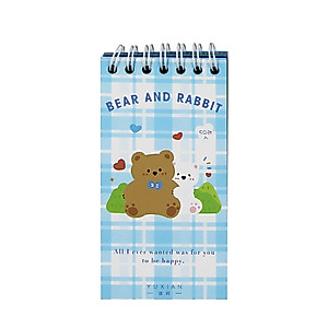 ANKOMINA 50 Sheets Cute Bear Sticker Spiral Book Small Cartoon Animal Decorative Stickers Korean Stationery for DIY,Journal,Scrapbooking,Laptop,Phone,Luggage,Water Bottle