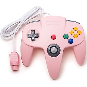 KIWITATA Classic N64 Controller, Retro N64 Wired Joystick Replacement Gamepad Controller for N64 System Video Games Console Pink