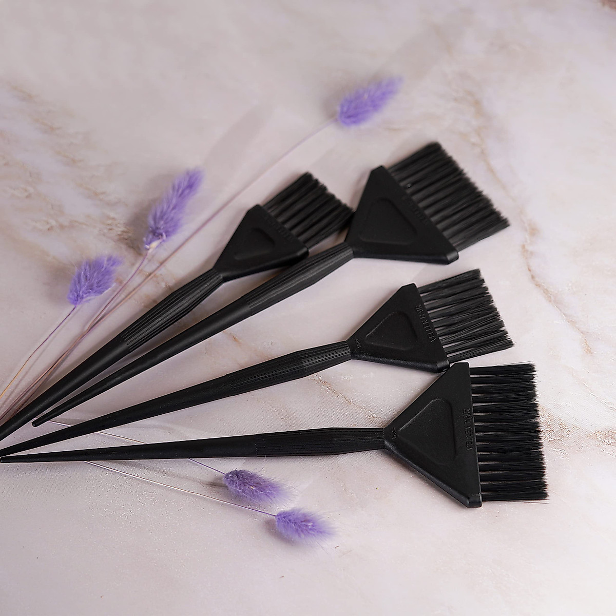 Vellen Hair Color Brush Set, 4 different sizes for smooth Application, Perfect for Hair coloring and Balayage, Reusable and Washable (Black)