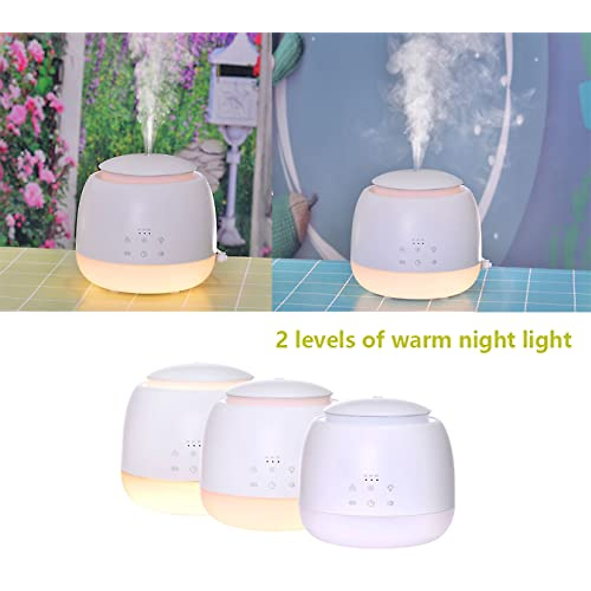 Vonokee Aromatherapy Essential Oil Diffuser,White Noise Machine,Mist Humidifier with 7 LED Color Lights,10 Soothing Sounds,Night Light,Timer, Waterless Auto Shut off Sleep Sound Machine (White)