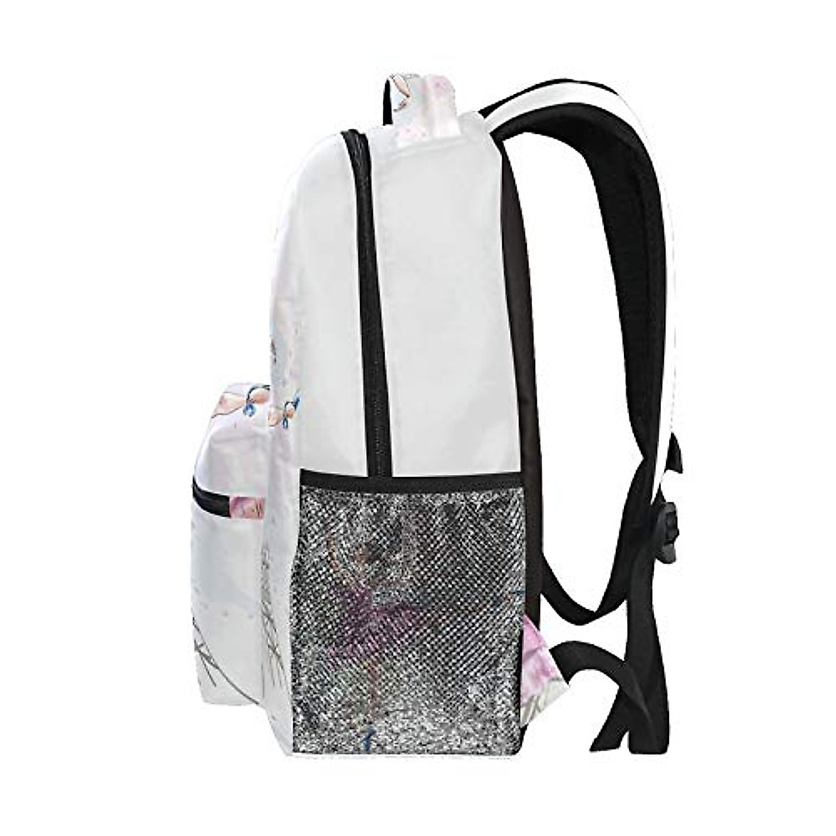 MOYYO School Backpack College Bookbag Travel Camping Laptop Daypack, Ballerina, 11.5x8x16 inch