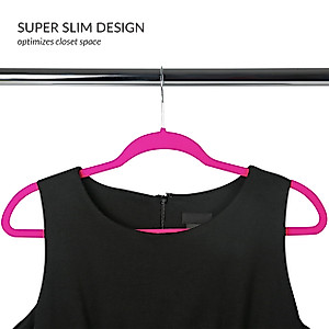 Simplify 100 Pack Slim Velvet Suit Hangers in Fuchsia, Fuschia