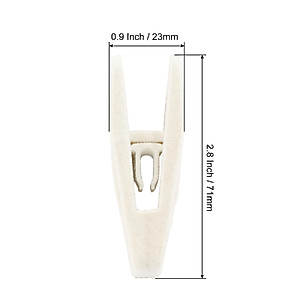 Hordion 20Pcs Ivory Velvet Hangers Clips, Strong Finger Flocked Clips, Felt Hangers Clips, Pants Hangers Skirt Hangers Velvet Clips for Thin Felt Hangers (Ivory)