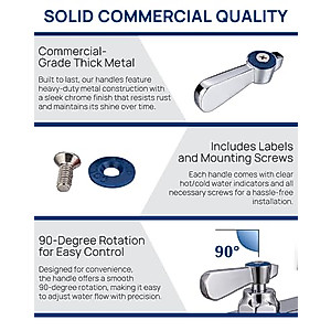 Sepaitek Commercial Faucet Handle Replacement Sink Faucet Handles 3-inch Hot/Cold Faucet Wrist Handle Kit,Suitable for Commercial Kitchen Faucets(Blue)