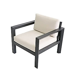 Quality Outdoor Living Monterey 4-Piece Outdoor Deep Seating Conversation Set, Black