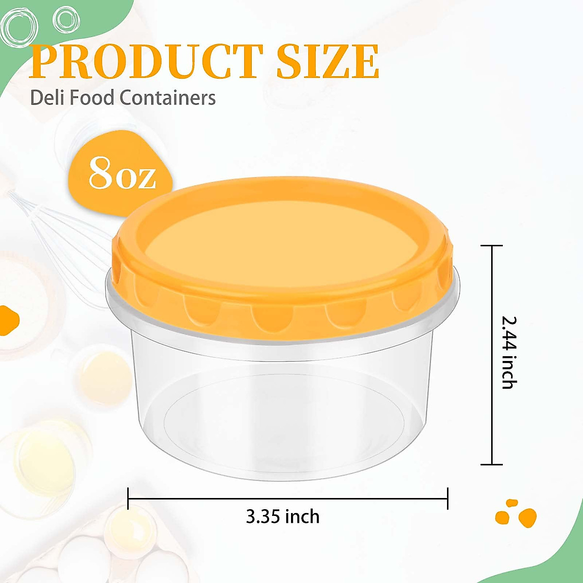 TOFLEN Reusable Small Freezer Containers 8 Oz Plastic Food Storage Containers with Screw On Lids, Leakproof & Airtight, Freezer Safe, Dishwasher Safe, Set of 12 Multicolor