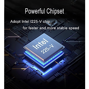 2.5GBase-T PCIe 3.1 Network Adapter with Intel I225-V+3ft Cat8 Ethernet Cable 2500/1000/100Mbps PCI Express Gigabit Ethernet Card RJ45 LAN Controller for Windows 10/11 with Low Profile Bracket