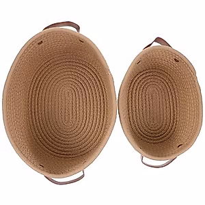 JEWEDECO 2pcs Cotton Rope Basket Home Decor Hamper Storage Baskets Makeup Baskets Cotton Rope Snack Basket Desktop Storage Basket Household Snack Holder Snack Storage Holder Khaki Leather