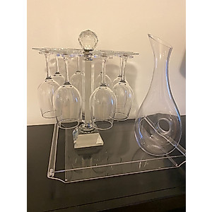 Clear Serving Tray-16" x12" Large Acrylic Tray for Coffee Breakfast Tea Food Butler-Decorative Display Tray,Countertop Decorative Tray,Vanity Tray with Handles by Cq acrylic