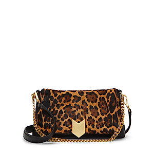 Vince Camuto Theon Flap Crossbody, Black Leopard