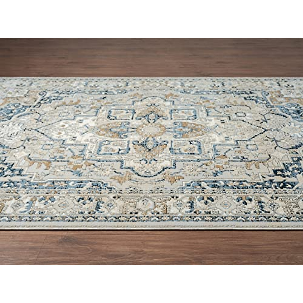 Abani Savoy Collection Area Rug - Blue and Green Vintage Design -7'9"' x 10'2" - Easy to Clean - Durable for Kids and Pets - Non-Shedding - Medium Pile - Soft Feel - for Living Room, Bedroom & Office