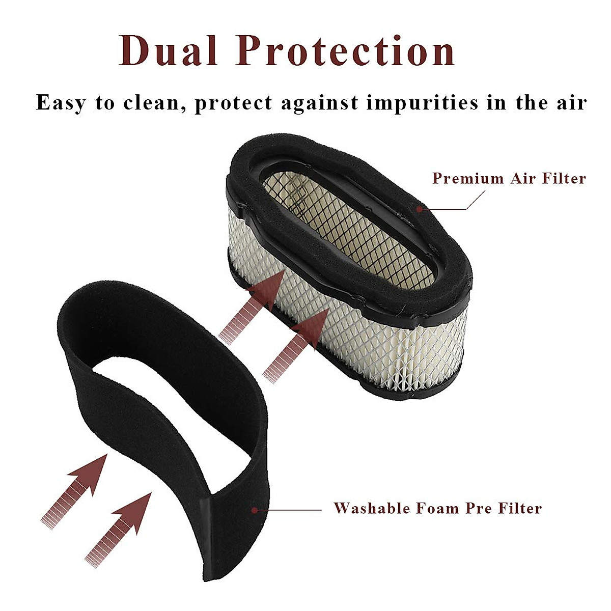 HONEYRAIN 11013-7024 Air Filter Tune up Kit for Kawasaki FH721V FH601V FH641V FH680V 4 Stroke Engine GT245 GX255 GX335 Lawn Tractors Replace 11013-7027 11013-7005 11013-7009 11029-7012 M150949