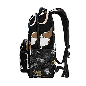 Backpacks Rat Mouse Pattern College School Book Bag Travel Hiking Camping Daypack