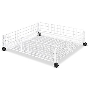 Whitmor Rolling White Wire Underbed Cart