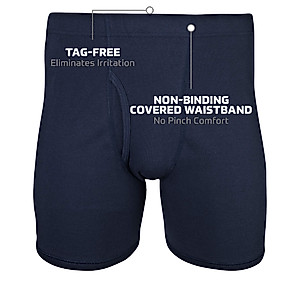 Gildan Men's Underwear Covered Waistband Boxer Briefs, Multipack, Mixed Royal (5-Pack), Medium