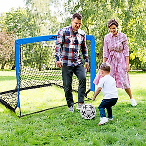 Soccer Goals for Backyard Set, Portable Kids Toddler Soccer Goal 2 of 4' x 3', Pop Up Soccer Net Soccer Training Equipment with Size 4 Soccer Ball, Carry Bag, Youth Games, Sports, Outdoor Play