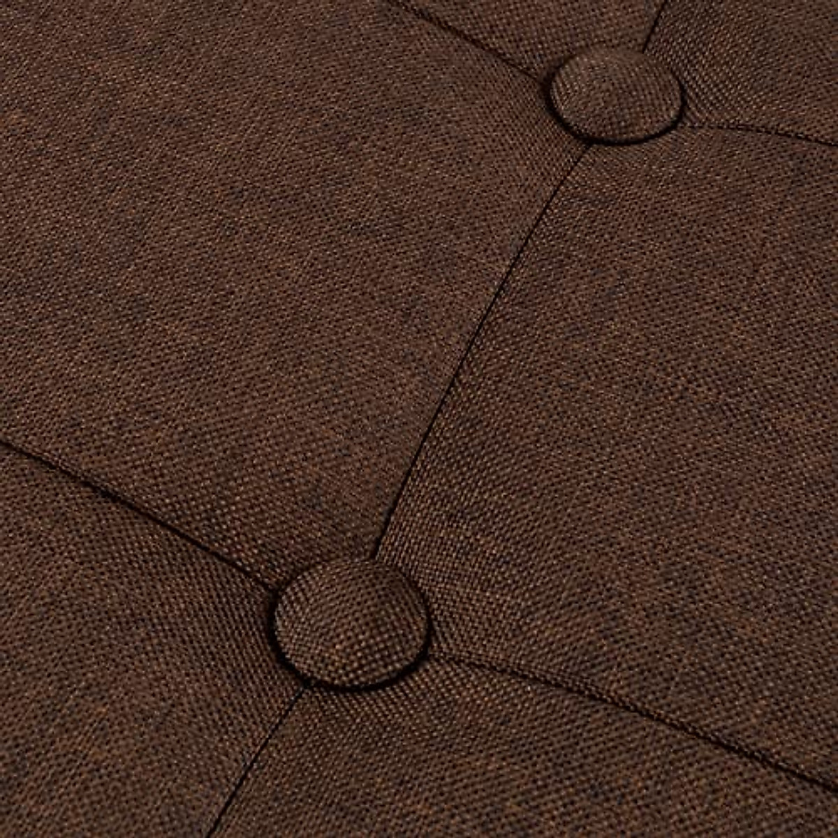 Lavish Home Large Folding Storage Bench Ottoman – Tufted Cube Organizer Furniture with Removable Bin for Home, Bedroom, Living Room (Brown),