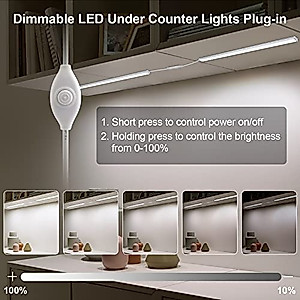 yotutun Under Counter Lights for Kitchen 3Pack Dimmable Under Cabinet Light, 13Inch 10W Closet Lights with Memory Function, Bright LED Cabinet Lights for Kitchen,Shelf,Desk,Workspace (3 Pack)