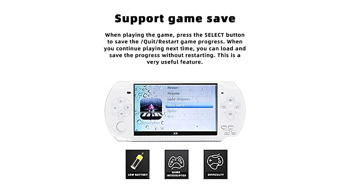 JXD 4.3" Handheld Game Console with 1500 Games