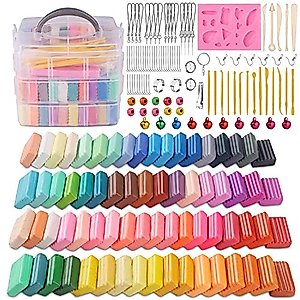 Polymer Clay, DeeCoo 70 Colors 1.2 oz/Block Soft Oven Bake Modeling Clay Kit, 19 Creation Tools and 10 Kinds of Accessories , Ideal DIY Clay Kids Gifts Art Set for Boys Girls