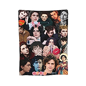 Blanket Timothee Chalamet Soft and Comfortable Warm Fleece Blanket for Sofa,Office Bed car Camp Couch Cozy Plush Throw Blankets Beach Blankets