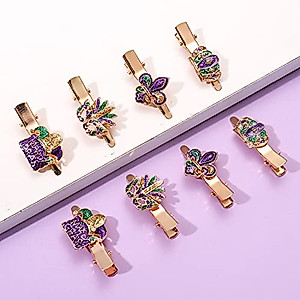 CEALXHENY Mardi Gras Hair Clips for Women (8PCS SET 1)