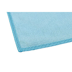 The Rag Company - Premium Window, Glass, Mirror & Chrome Detailing Towels - Professional Korean 70/30 Microfiber Blend, Lint-Free, Streak-Free, 350gsm, 16in. x 16in, Light Blue (5-Pack)