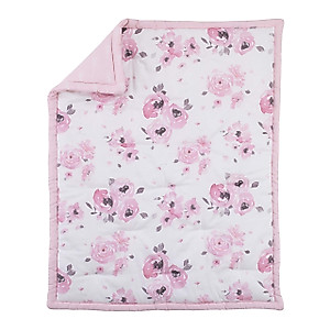 NoJo Watercolor Floral - 4-Piece Nursery Crib Bedding Set