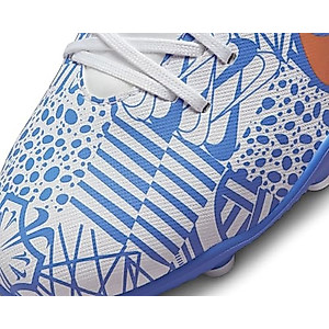 Nike Kids' Mercurial Superfly 9 Club CR7 MG Soccer Cleats, White/Concord/Medium Blue/Metallic Copper, 5.5 Big Kid