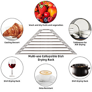 LLYLIU Triangle Roll Up Dish Drying Rack - Over The Sink Kitchen Roll up Sink Drying Rack Sink Caddy Sponge Holder
