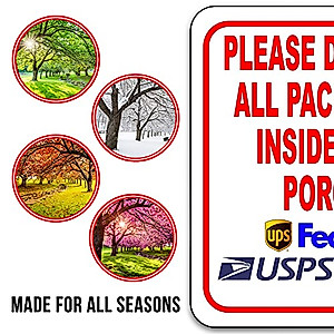 Please Deliver All Packages Inside the Porch - Sign for Delivery Driver, Delivery Instructions for My Packages from Amazon, FedEx, USPS, UPS - Indoor Outdoor Delivery Signs for Home, Office, 8.5"x10"