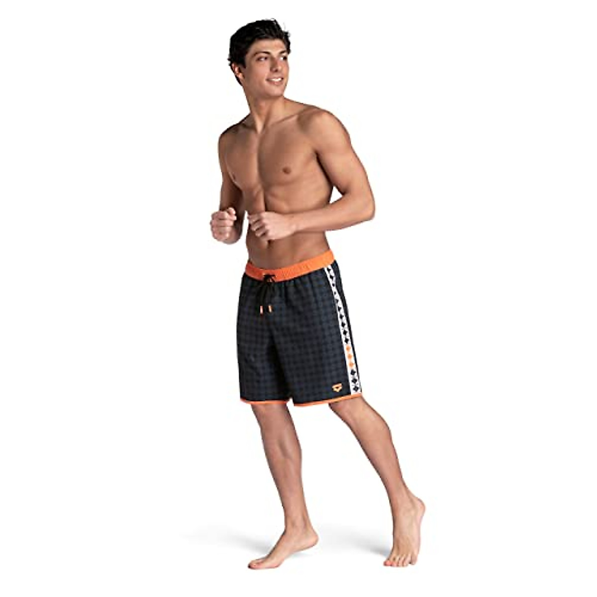 Arena Men's Standard 50th Anniversary Beach Bermudas, Black Multi-Nespola-White