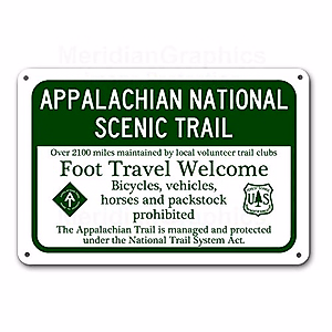 SIGNCHAT Appalachian Trail Sign Aluminum Metal National Scenic Trail Thru Hiking Metal Poster Wall Art Decor Tin Sign 8X12 Inches